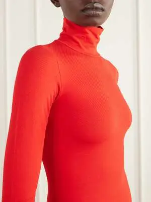 Perfect Moment Ribbed Thermal Modal-blend Turtleneck Base Layer
