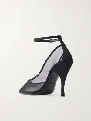 Alaïa 100 Grosgrain-trimmed Tulle Pumps