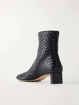 Bottega Veneta Cherry 45 Intrecciato Leather Ankle Boots