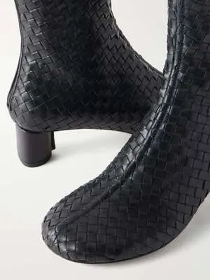 Bottega Veneta Cherry 45 Intrecciato Leather Ankle Boots