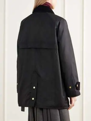 Barbour Felton Corduroy-trimmed Waxed Cotton-canvas Jacket