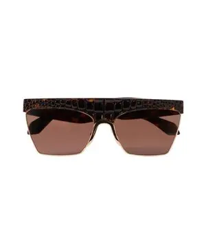 Alaïa D-frame Croc-effect Tortoiseshell Recycled-acetate And Gold-tone Metal Sunglasses - Brown