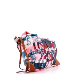 Hermès Silky City Bag Printed Silk And Leather Gm
