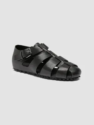 Officine Creative Yorgos 001 Woven Sandal - Black