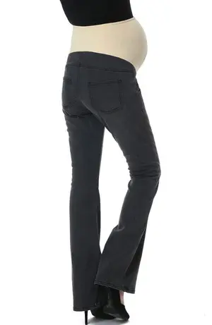 KIMI + KAI Maternity Stretch Flare Leg Denim Jeans - Gray