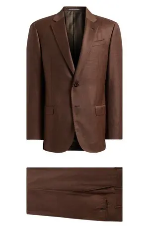 Emporio Armani G-line Brown Mélange Wool Suit - Rust/copper