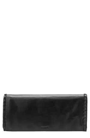 ALLSAINTS Esme Whipstitch Continental Leather Wallet - Black