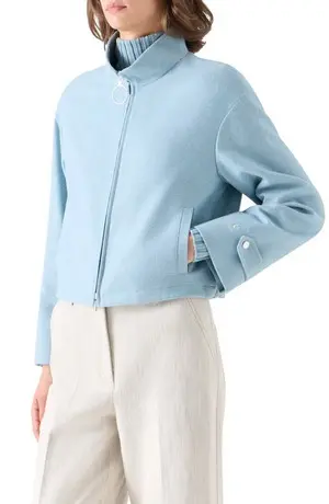 Akris Wool Blend Zip Blouson Jacket