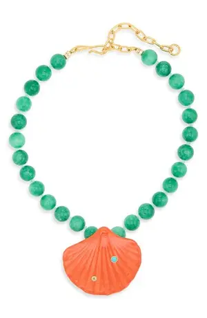 LIZZIE FORTUNATO Corfu Shell Pendant Necklace - Multi