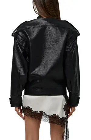 Naked Wardrobe Faux Leather Bomber Jacket