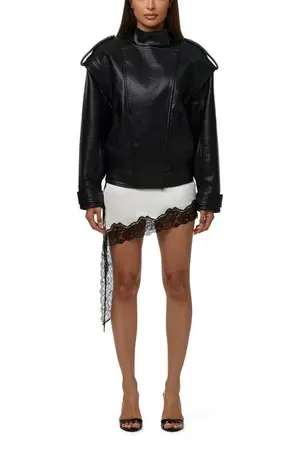 Naked Wardrobe Faux Leather Bomber Jacket