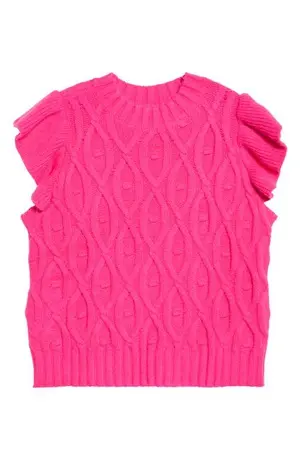 SUGARLIPS Flutter Sleeve Cable Knit Sweater