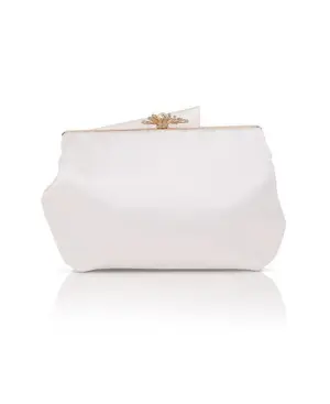 Badgley Mischka Caroline Satin Obi Pouch Clutch