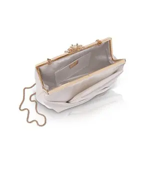 Badgley Mischka Caroline Satin Obi Pouch Clutch