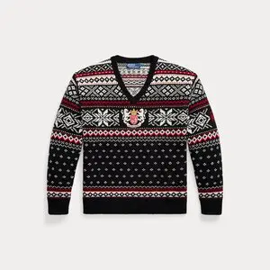 Ralph Lauren Embroidered Wool Sweater - Black Combo