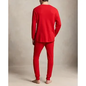 Ralph Lauren Polo Bear Waffle-knit Sleep Set - Red