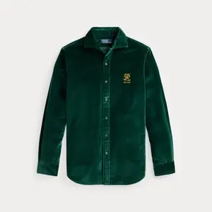 Ralph Lauren Classic Fit Embroidered Velvet Shirt