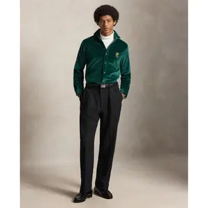 Ralph Lauren Classic Fit Embroidered Velvet Shirt