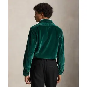 Ralph Lauren Classic Fit Embroidered Velvet Shirt