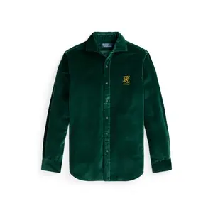 Ralph Lauren Classic Fit Embroidered Velvet Shirt