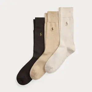 Ralph Lauren Soft Touch Trouser Sock 3-pack Camel/multi