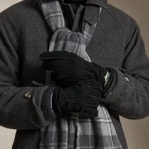 Ralph Lauren Cashmere-lined Suede Gloves - Black
