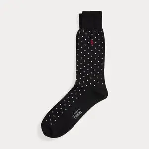 Ralph Lauren Polka-dot Wool-blend Trouser Socks Black
