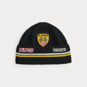 Ralph Lauren Racing Rib-knit Beanie - Black Multi