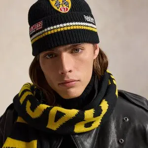 Ralph Lauren Racing Rib-knit Beanie - Black Multi