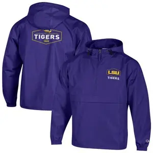Champion Lsu Tigers Delay Packable Half-zip Jacket - Purple