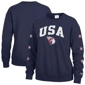 Champion Cleveland Guardians Americana Fleece Crewneck Sweatshirt - Navy