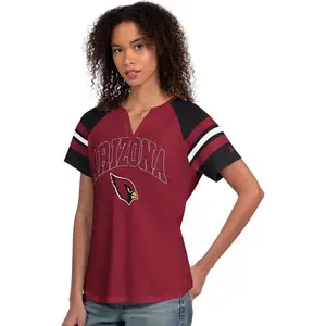 STARTER Arizona S Game On Notch Neck Raglan T-shirt - Cardinal