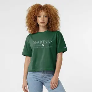 Champion Michigan State Spartans Waist Length Wordmark T-shirt - Green