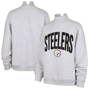 '47 Pittsburgh Steelers Subtle Muse Mock Neck Sweatshirt - Gray