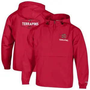 Champion Maryland Terrapins Delay Packable Half-zip Jacket - Red