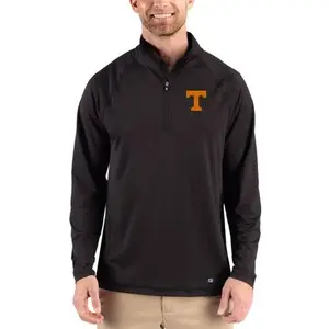 Cutter & Buck Tennessee Volunteers Prospect Recycled Featherlight Stretch Quarter-zip Top - Black