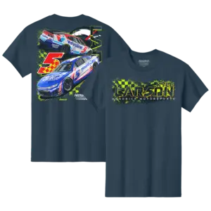 CLASSIC INK Kyle Larson #5 Hendrickcars.com & Valvoline Dual Sponsor T-shirt - Navy
