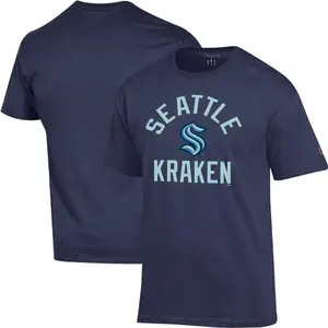 Champion Deep Sea Blue Seattle Kraken Primary Logo Jersey T-shirt - Navy