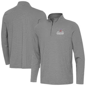 ANTIGUA New York Knicks 2026 Nba Finals Champions Wordmark Twine Quarter-zip Pullover - Black