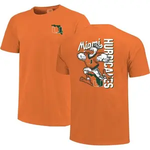IMAGE ONE Miami Hurricanes Sketched Mascot Comfort Colors T-shirt - Orange