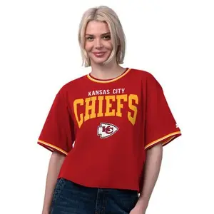 STARTER Kansas City Chiefs Ace Cropped T-shirt - Red