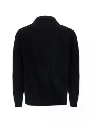 ROBERTO COLLINA Shawl-collar Ribbed-knit Cardigan