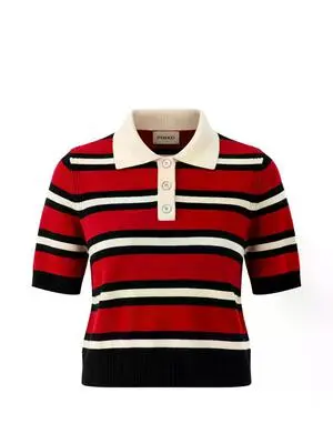 Pinko Striped Short-sleeve Polo Shirt - Red