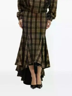 Giuseppe Di Morabito Check-pattern Asymmetric Skirt