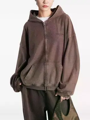 Alexander Wang All-over Crystal Oversized Zip-up Hoodie