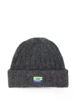American Vintage Vitow Logo-patch Ribbed-knit Beanie Hat