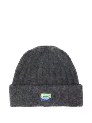 American Vintage Vitow Logo-patch Ribbed-knit Beanie Hat