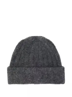 American Vintage Vitow Logo-patch Ribbed-knit Beanie Hat