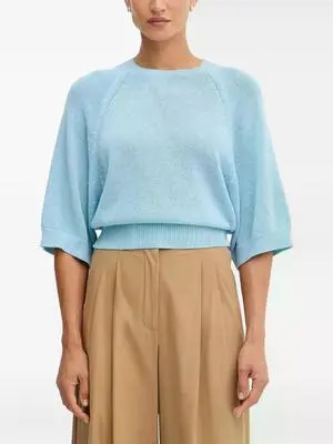 BENETTON Raglan-sleeve Ribbed-trim Sweater - Blue