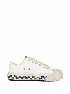Mihara Yasuhiro Hank Og Graffiti Check Sole Canvas Low-top Sneakers - White